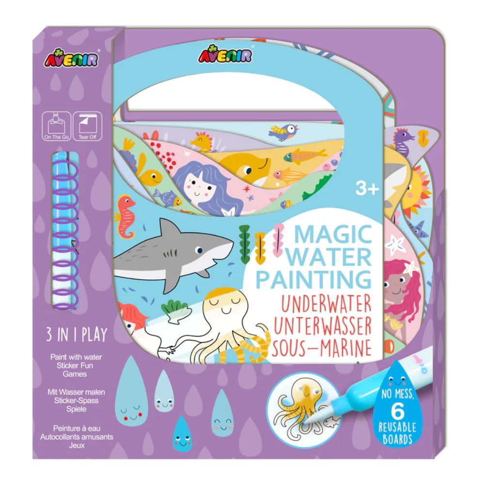 Avenir Magic Water Painting Book, Stickers & Pen - Underwater - Default ...