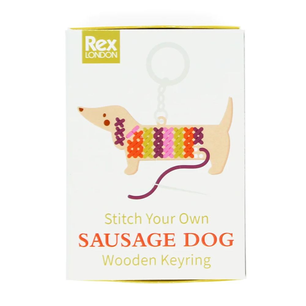 Rex London - Make your own Sausage Dog Cross Stitch Key Ring | Party ...