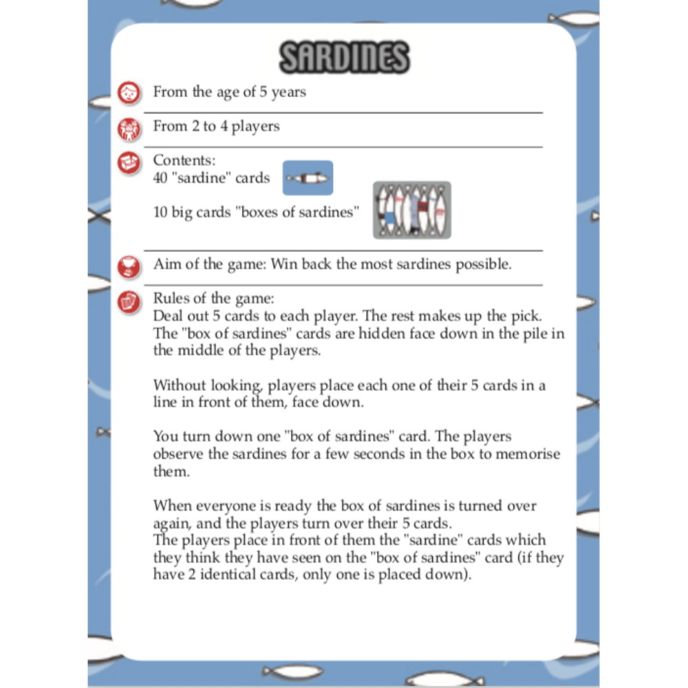 Djeco Sardines Card Game | Djeco Card Game | Djeco at Crafts4Kids ...