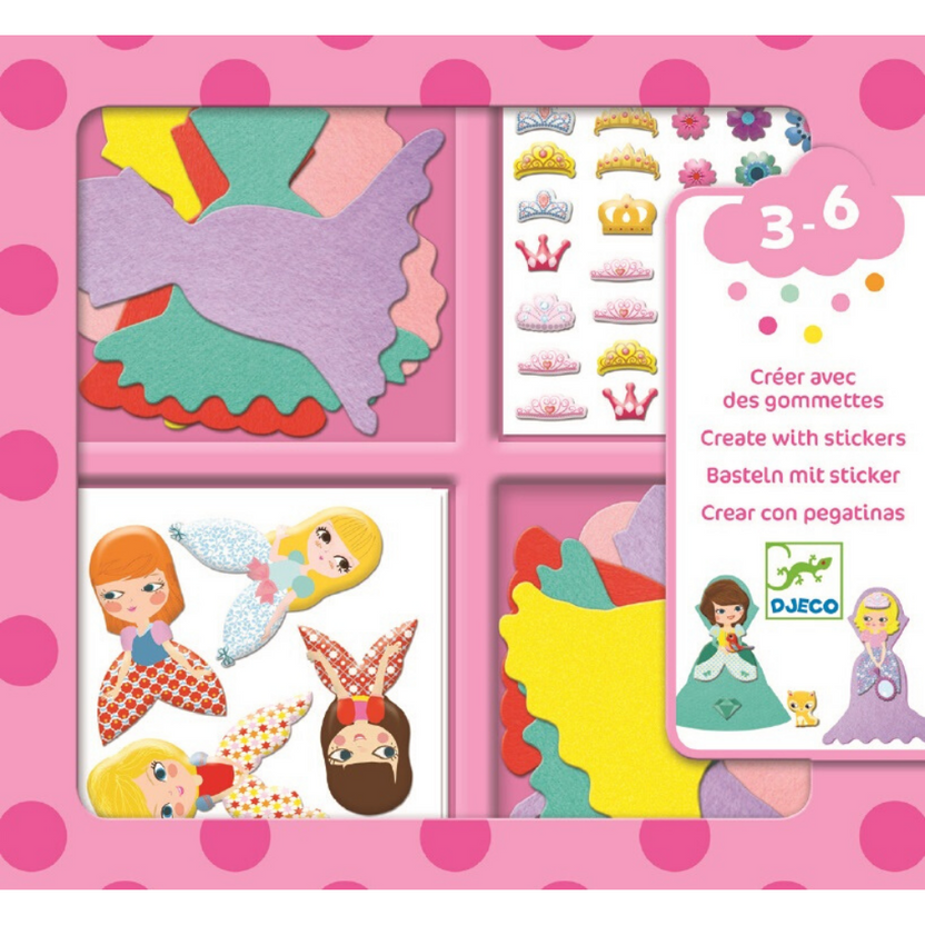 Djeco Create With Stickers I Love Princesses DJ09053 Set at Crafts4Kids ...