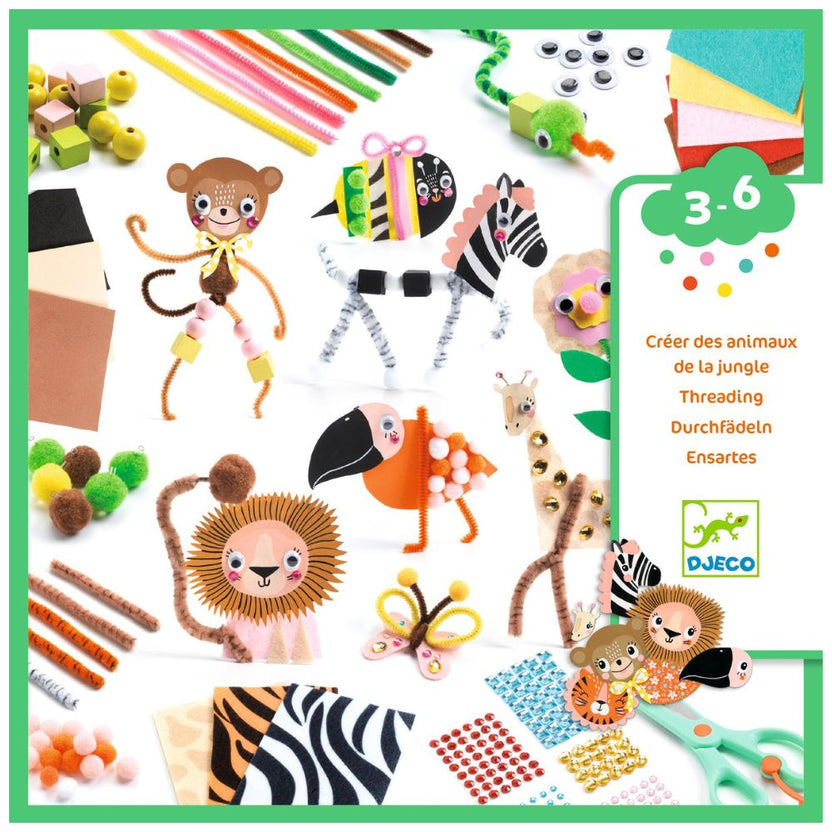 Djeco Make Your Own Jungle Animals Craft Kit 3-6 yrs - Default Title ...