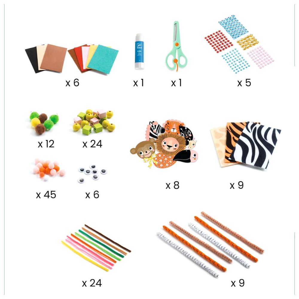 Djeco Make Your Own Jungle Animals Craft Kit 3-6 yrs - Default Title ...