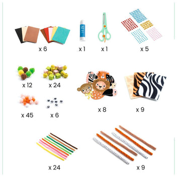 Djeco Make Your Own Jungle Animals Craft Kit 3-6 yrs - Default Title ...