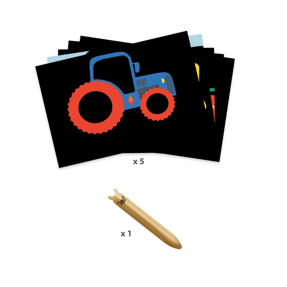 Djeco Scratch Boards for Toddlers - Learning About Vehicles 18mths ...